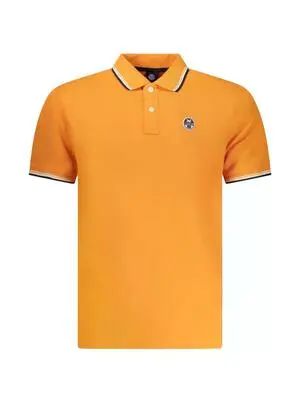 NORTH SAILS Striped-trim Logo-patch Polo Shirt - Orange