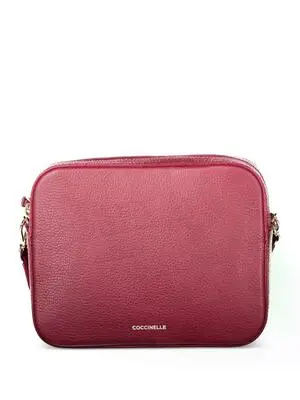 COCCINELLE Grained Leather Crossbody Bag - Red