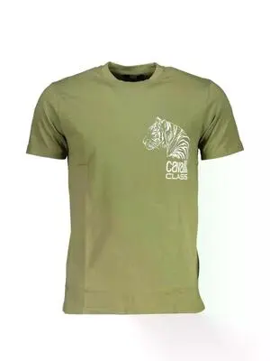 Roberto Cavalli Tiger-print Logo T-shirt - Green