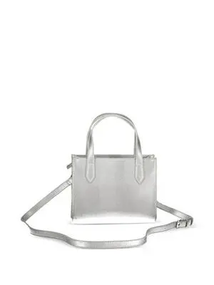 MARIO VALENTINO Divina Textured-metallic Tote Bag - Silver