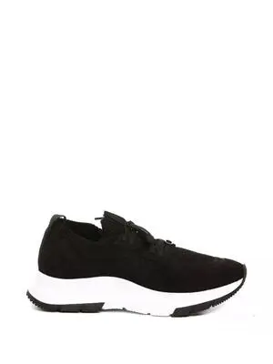 GIANVITO ROSSI Knit Lace-up Sneakers - Black