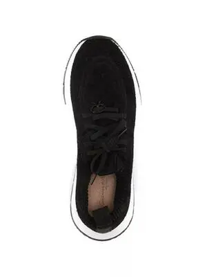GIANVITO ROSSI Knit Lace-up Sneakers - Black