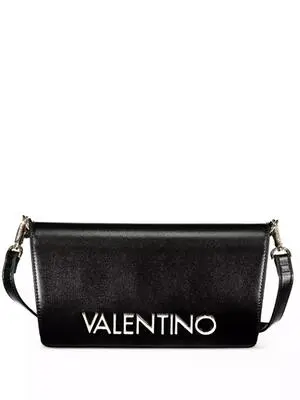 MARIO VALENTINO Logo Lettering Foldover Tote - Black