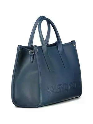 MARIO VALENTINO Debossed Logo Pebbled Tote Bag