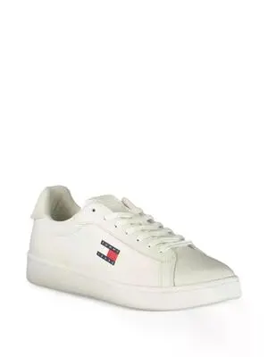 Tommy Hilfiger Logo-patch Leather Sneakers - Neutrals
