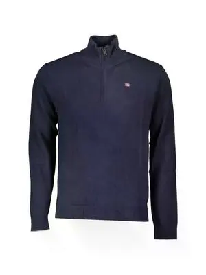 NAPAPIJRI Quarter-zip Sweater With Logo Patch - Blue