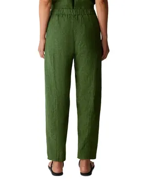 Eileen Fisher Linen Ankle Pleated Lantern Pants - Field
