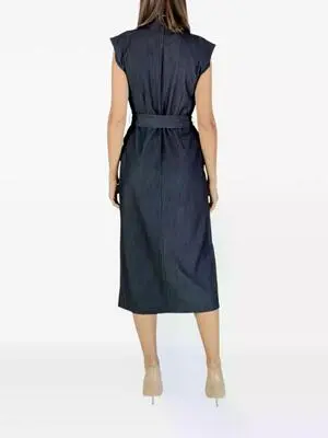 ICHI Midi Double-breasted Belted Dress