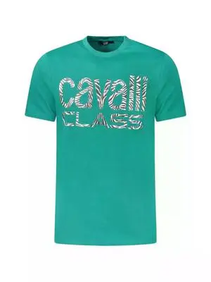 Roberto Cavalli Zebra-striped Logo T-shirt - Green