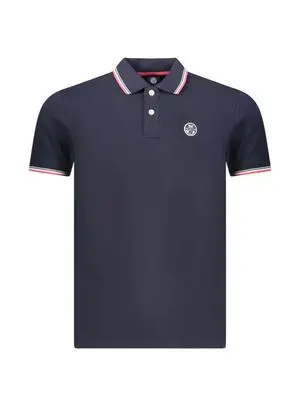 NORTH SAILS Striped-trim Logo-patch Polo Shirt - Blue