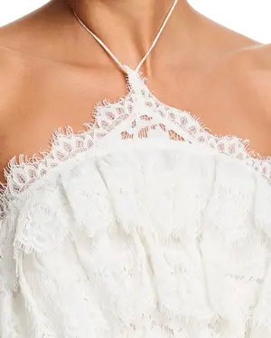 Ronny Kobo Ophelia Tiered Lace Halter Top