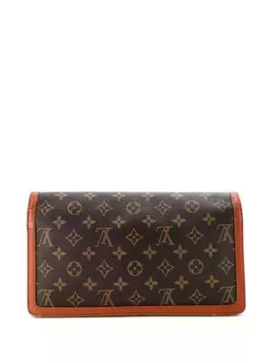 LOUIS VUITTON Dame Pochette Monogram Canvas Gm Clutch Bag - Brown