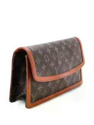 LOUIS VUITTON Dame Pochette Monogram Canvas Gm Clutch Bag - Brown