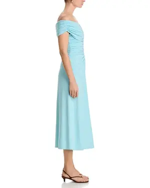 Simkhai Sheyda Draped Jersey Midi Dress - Pool