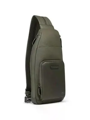 PIQUADRO Leather Convertible Backpack Sling Bag