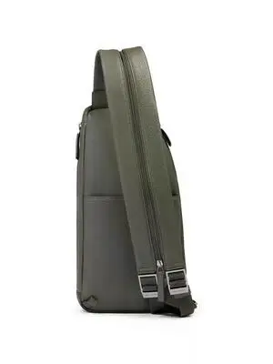 PIQUADRO Leather Convertible Backpack Sling Bag