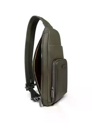 PIQUADRO Leather Convertible Backpack Sling Bag