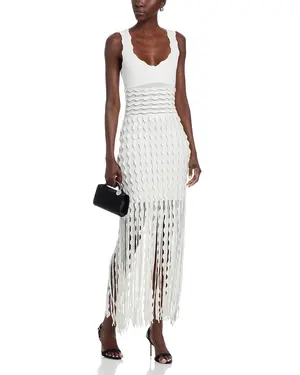 Simkhai Brionne Scalloped Knit Dress