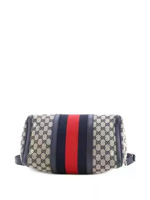 Gucci Vintage Web Boston Bag Gg Canvas - Blue