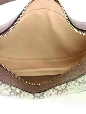 Gucci Ophidia Half Moon Mini Hobo Bag Gg Coated Canvas - Brown