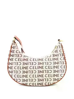 Celine Ava Bag All Over Logo Jacquard Small Shoulder Bag - Neutrals