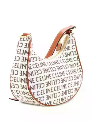 Celine Ava Bag All Over Logo Jacquard Small Shoulder Bag - Neutrals