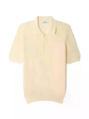 Sandro Waffle-texture Cotton Polo - Neutrals