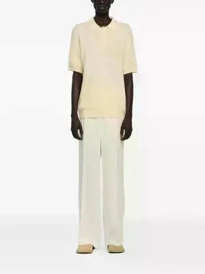 Sandro Waffle-texture Cotton Polo - Neutrals