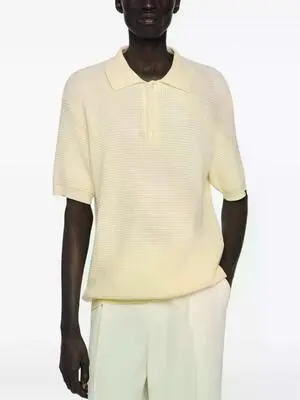 Sandro Waffle-texture Cotton Polo - Neutrals