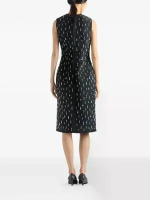 Prada Embroidered Scuba Sheath Dress