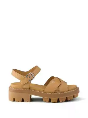 Prada Leather Sandals - Neutrals