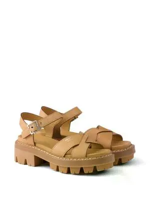 Prada Leather Sandals - Neutrals