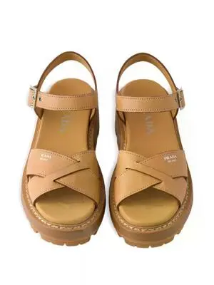 Prada Leather Sandals - Neutrals