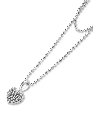 Lagos Sterling Caviar Beaded Heart Pendant Necklace