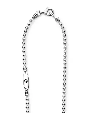 Lagos Sterling Caviar Beaded Heart Pendant Necklace