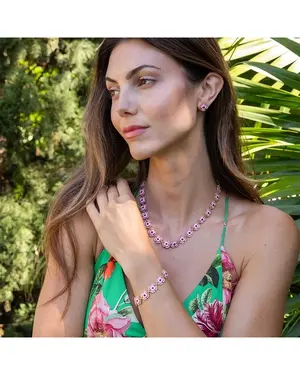 CAPUCINE DE WULF Dianthus Enamel And Jade Bracelet
