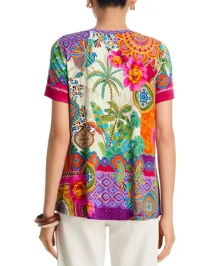 Johnny Was The Janie Favorite Short Sleeve V Neck Swing Tee