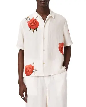 ALLSAINTS Fleur Fazed Short Sleeve Shirt - Ecru