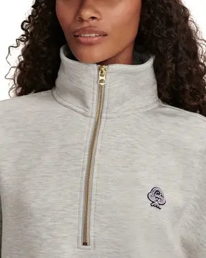 Varley Bertie Half Zip Sweatshirt - Light Grey