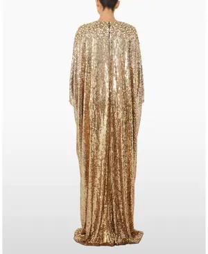 Jenny Packham Fontaine Sequin-embellished Maxi Dress - Bronze