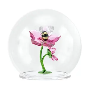 SWAROVSKI Idyllia Collection Glass Ball Bee And Flower Crystal Figurine