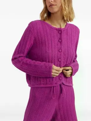Chinti & Parker Crochet Knit Cardigan - Pink