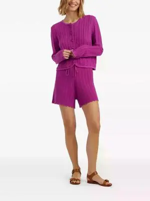 Chinti & Parker Crochet Knit Shorts - Pink