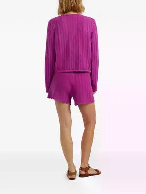 Chinti & Parker Crochet Knit Shorts - Pink