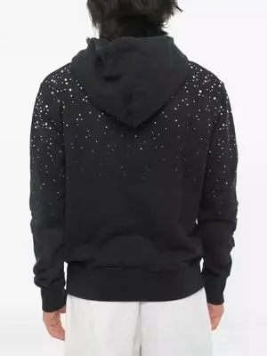 Off-White Embroidered Rhinestone-embellished Hoodie