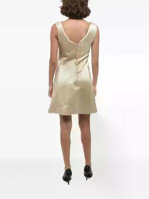 JIL SANDER Draped-neckline Mini Dress - Neutrals