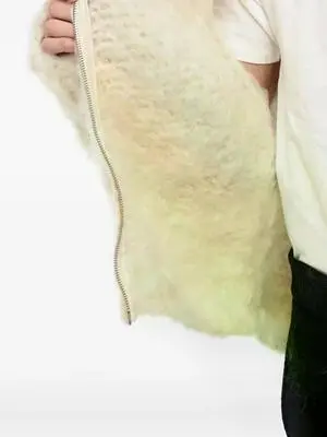 JIL SANDER Fuzzy Zip-up Wool Cardigan