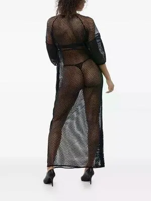Off-White Mesh Logo-stripe Maxi Dress