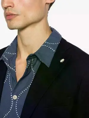 MANUEL RITZ Star-pin Two-button Blazer - Blue
