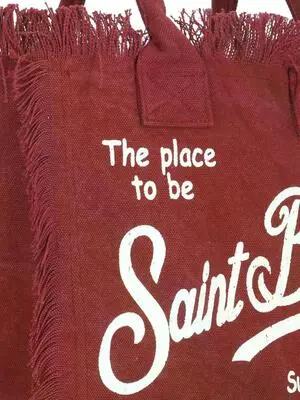 MC2 SAINT BARTH Medium Logo-print Tote Bag With Fringed Trim - Red